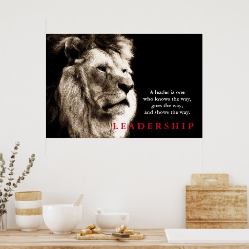 Lion Motivational Leadership Quote Poster | Zazzle