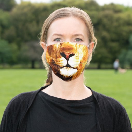 Lion Nose & Mouth Adult Cloth Face Mask | Zazzle