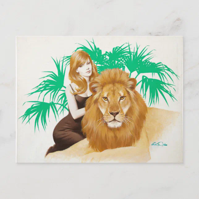 Lion PinUp Postcard | Zazzle