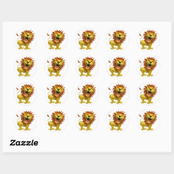 Lion Roaring Classic Round Sticker | Zazzle