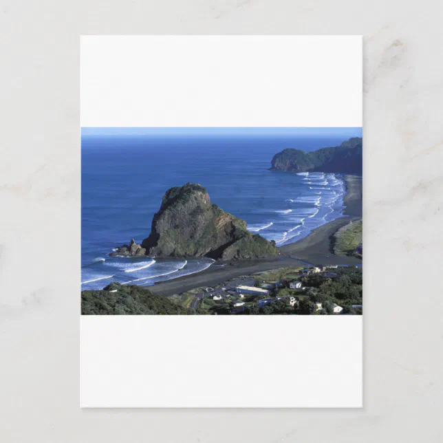 Lion Rock Piha Beach Postcard | Zazzle
