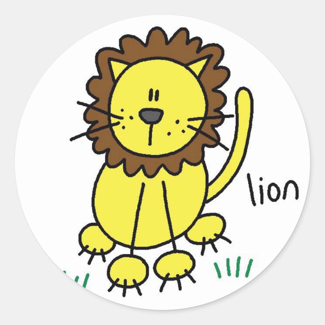 Lion Stick Figure Stickers Sticker | Zazzle