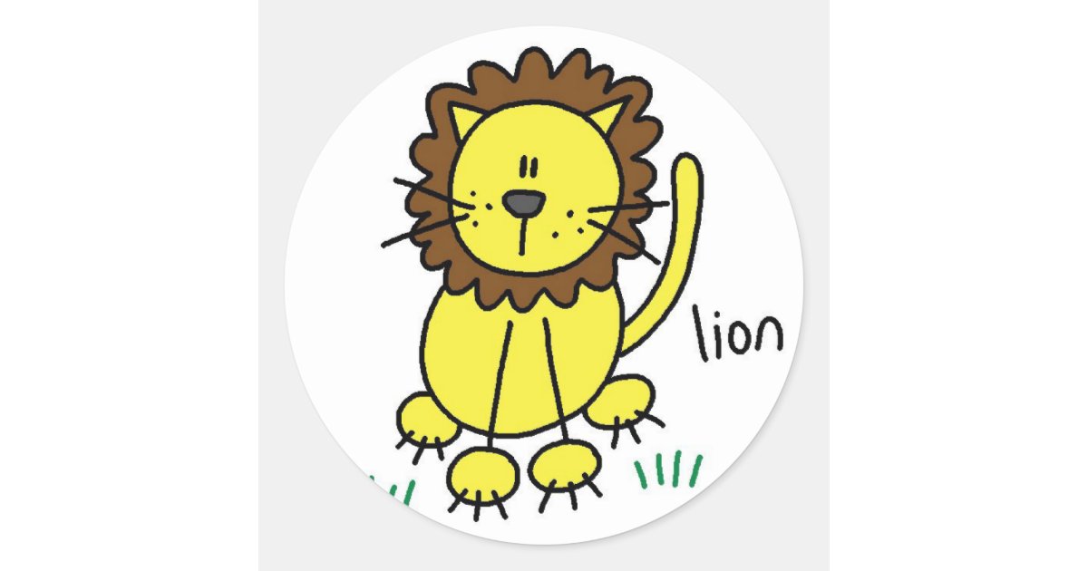 Lion Stick Figure Stickers Sticker | Zazzle