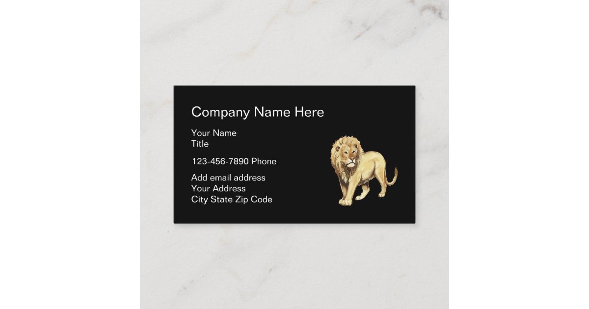 Lion Symbol Simple Design Business Card | Zazzle