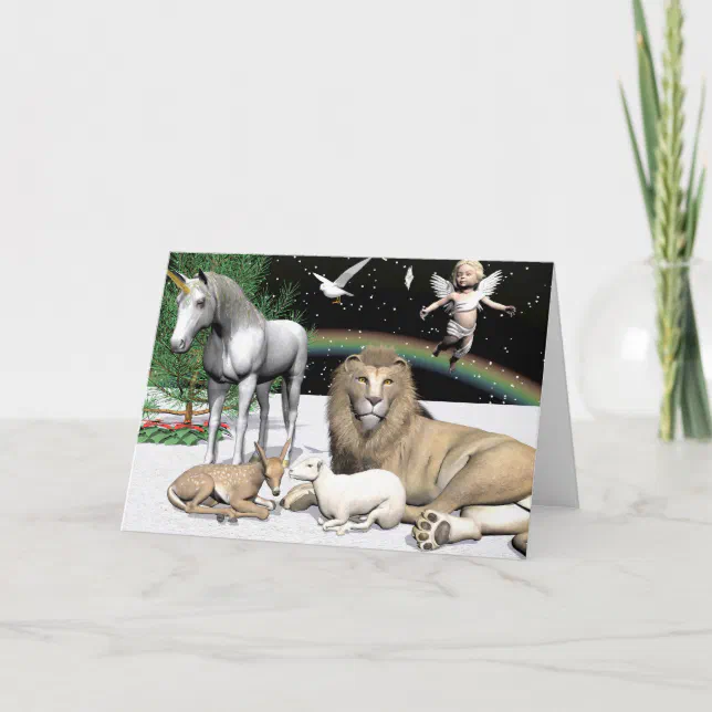 Lions and Lambs Holiday Card | Zazzle