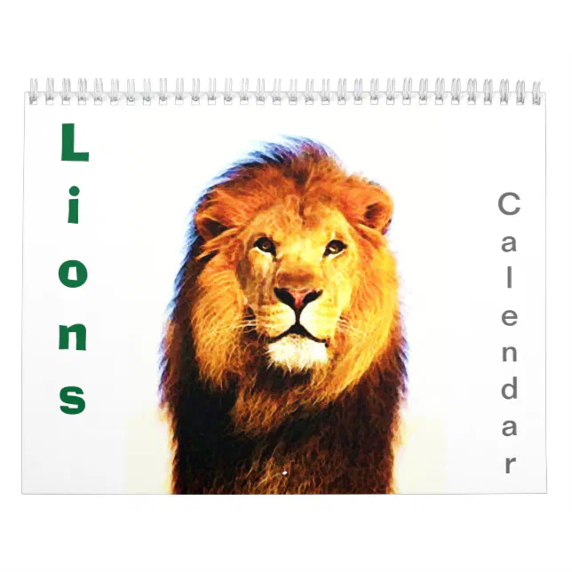 Lions - Wild Animals & Big Cats Wall Calendar | Zazzle
