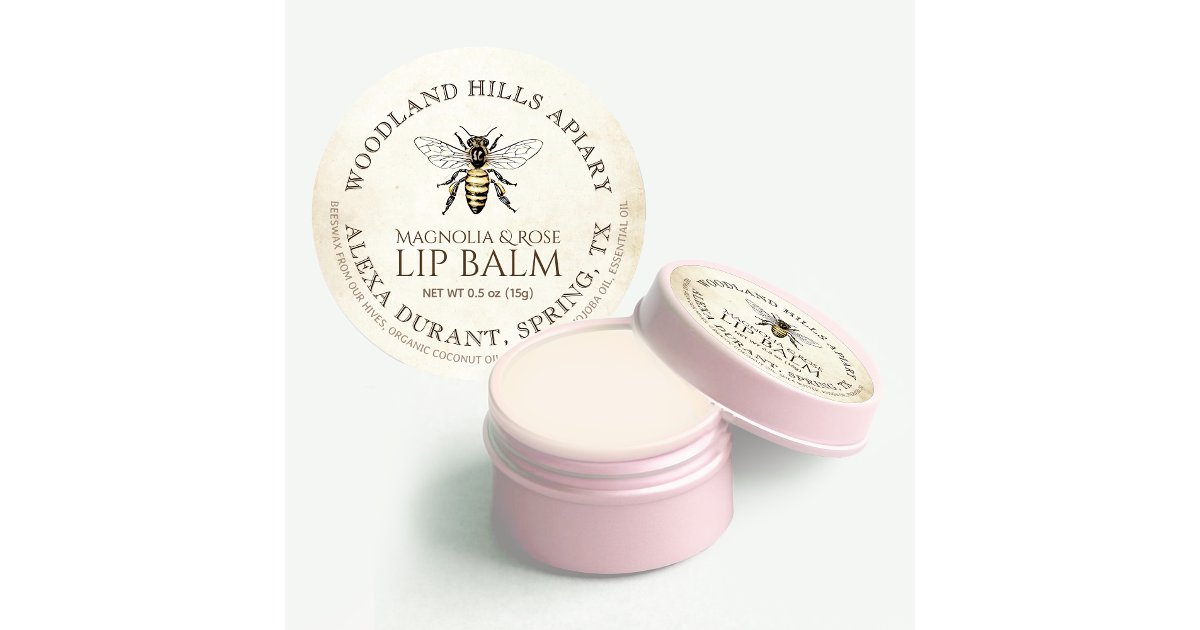 Lip Balm Queen Bee on Antiqued Ivory Parchment Classic Round Sticker ...