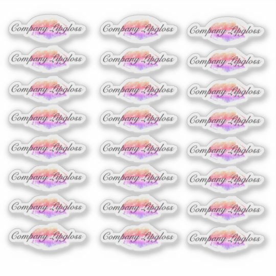 Lip Gloss Packaging Logo Lip Rainbow Branding Sticker | Zazzle.com