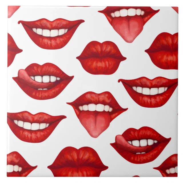 Lips Ceramic Tile | Zazzle