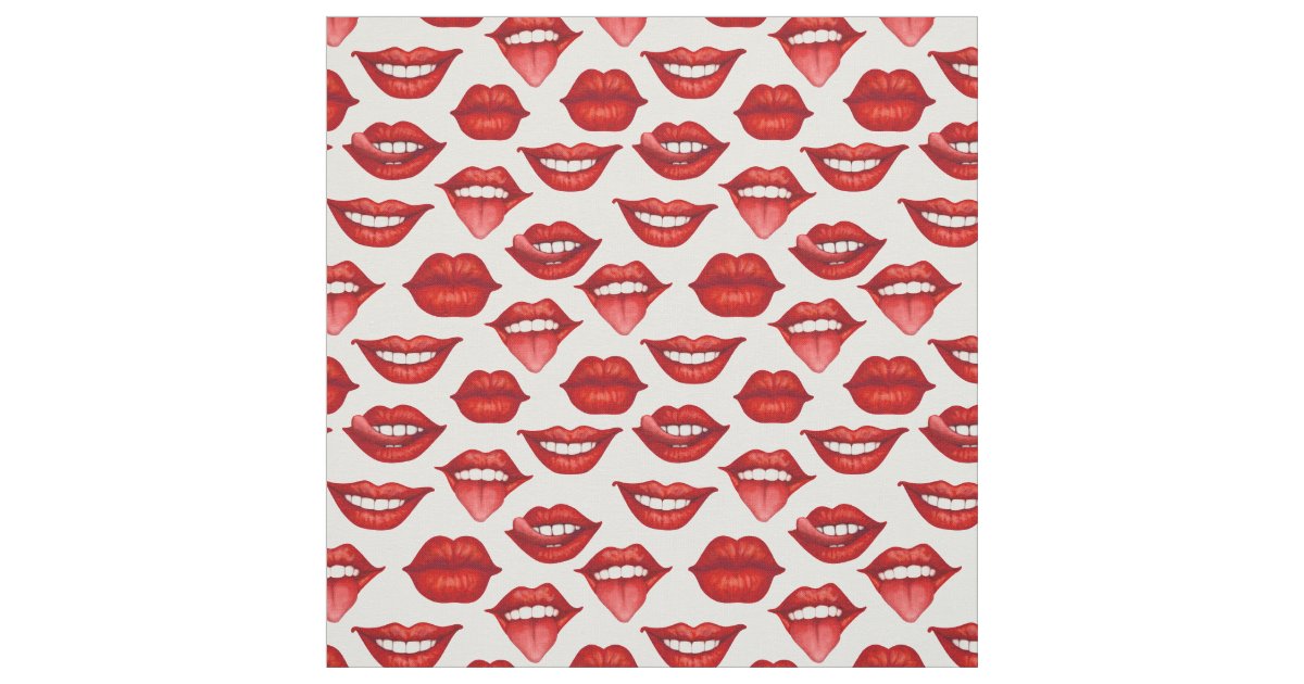 Lips Fabric | Zazzle.com