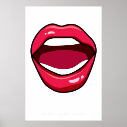 Lips Retro Pop Art Poster 60s 70s | Quote | Zazzle