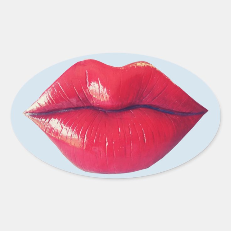 Lips Stickers, Big juicy red lips stickers | Zazzle