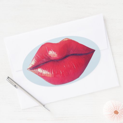 Lips Stickers, Big juicy red lips stickers | Zazzle