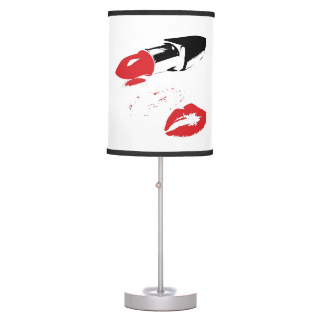 Lipstick and Lips Table Lamp | Zazzle