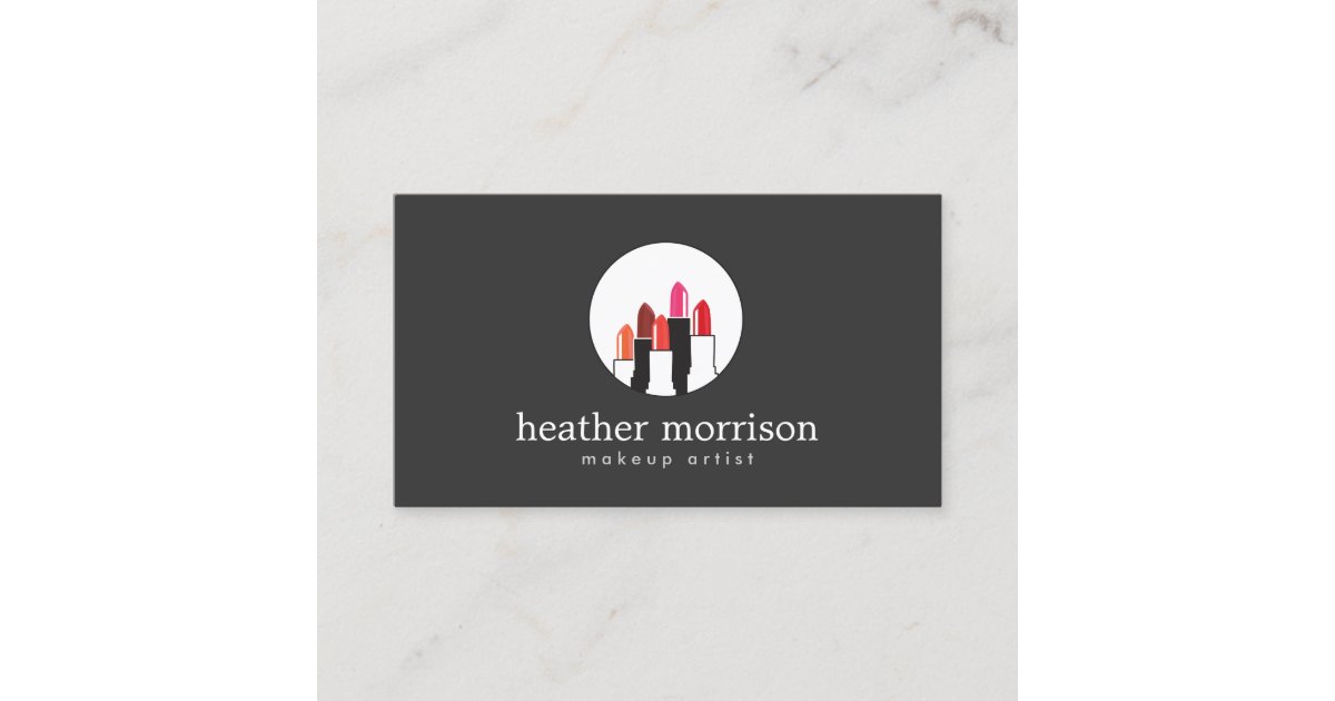 Lipstick Collage Logo 2 for Makeup Artists, Beauty Business Card | Zazzle