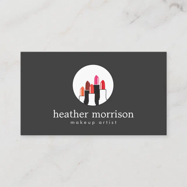 Lipstick Collage Logo 2 for Makeup Artists, Beauty Business Card | Zazzle