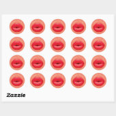 Lipstick design makeup business branding classic round sticker | Zazzle
