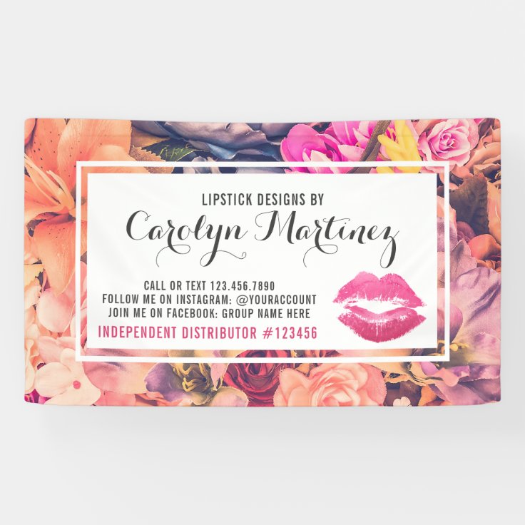 Lipstick Distributor Lips Kiss Trade Show / Party Banner | Zazzle