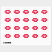 Lipstick Kiss Classic Round Sticker | Zazzle