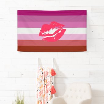 Lipstick Lesbian Pride Flag Banner | Zazzle