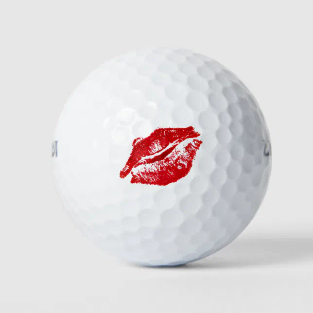 Lipstick Lips Kiss Ladies Golf Golf Balls | Zazzle