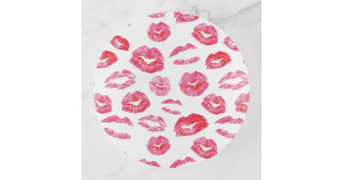 Lipstick Lips Kisses Trinket Tray | Zazzle