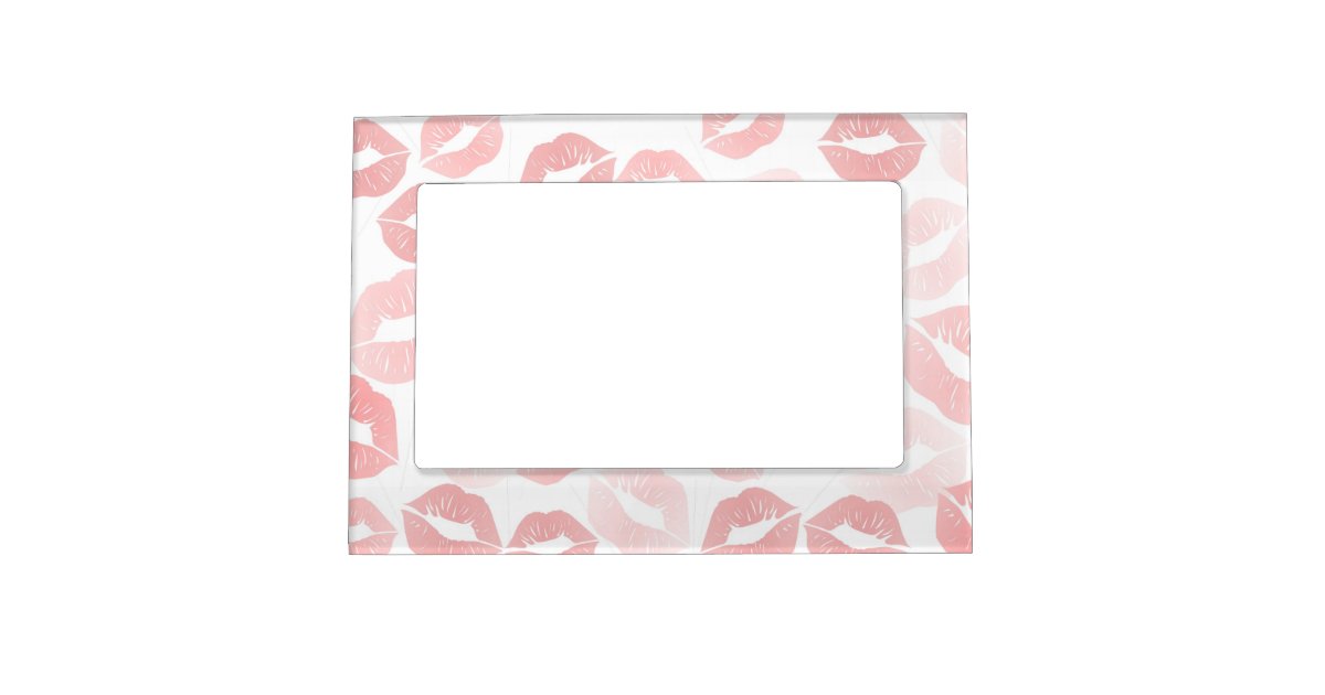 Lipstick Lips Magnetic Picture Frame | Zazzle