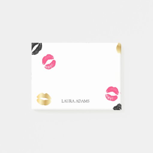 Lipstick Marks | Custom Name Post-it Notes | Zazzle