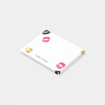 Lipstick Marks | Custom Name Post-it Notes | Zazzle