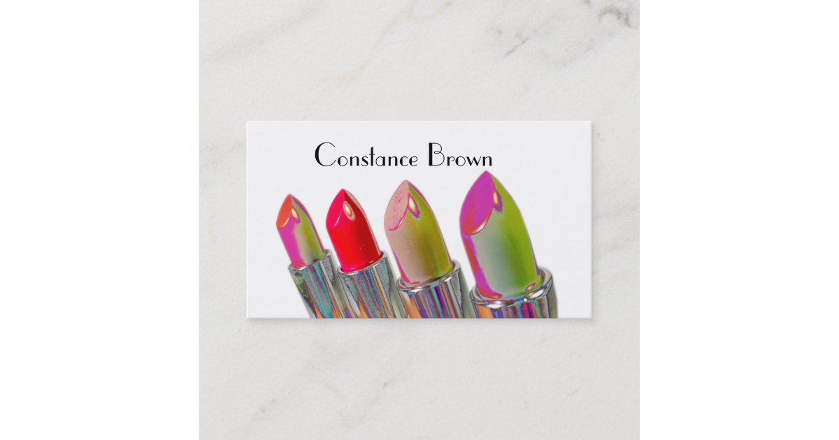 Lipsticks Design Makeup Artist Business Card | Zazzle