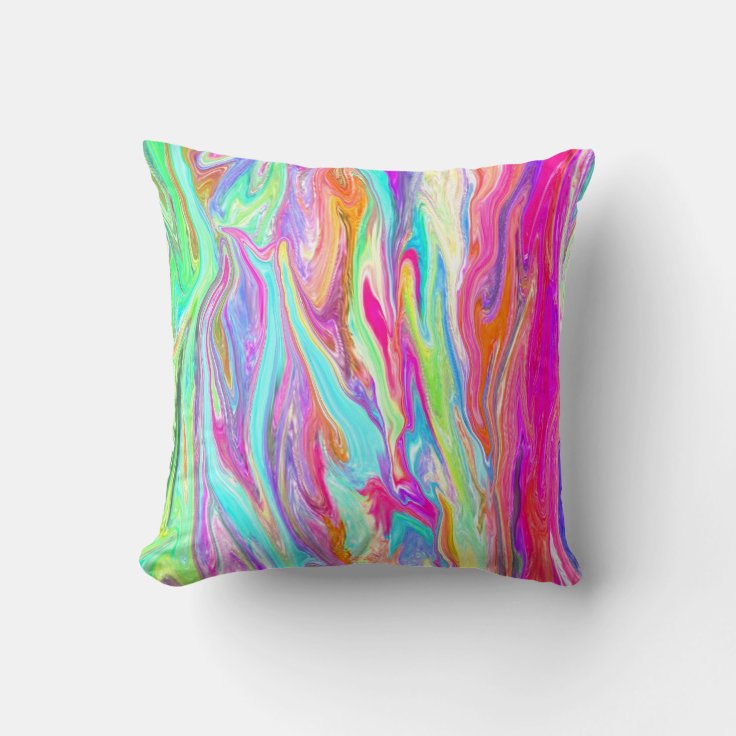 Liquid Color Neon Pillows | Zazzle