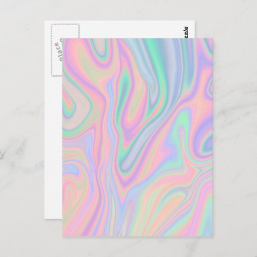 Liquid Colorful Abstract Rainbow Postcard | Zazzle