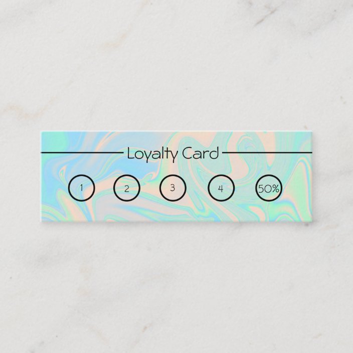 Liquid faux holographic iridescent texture loyalty card | Zazzle.com