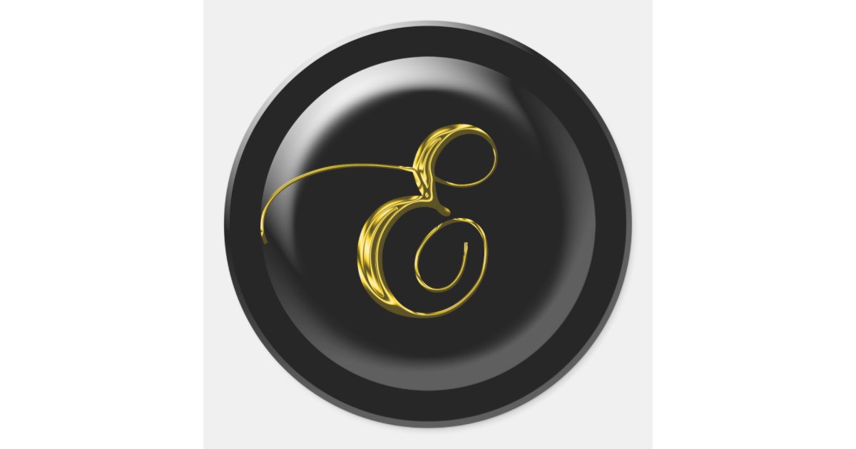 Liquid Gold E Classic Round Sticker | Zazzle