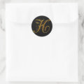 Liquid Gold H monogram Classic Round Sticker | Zazzle