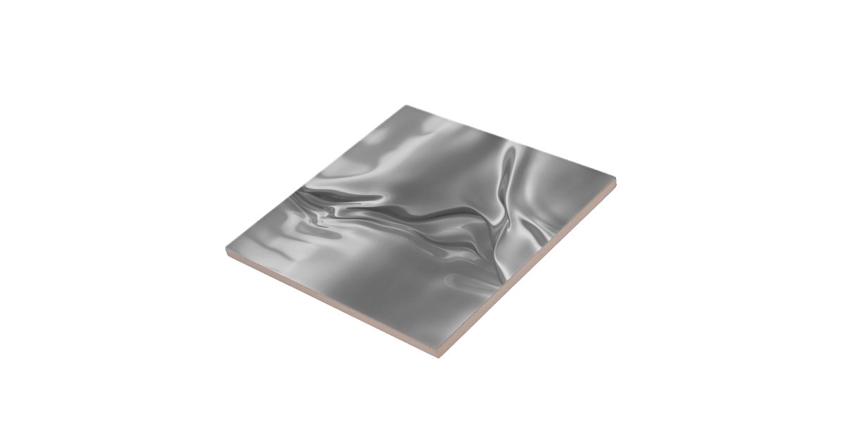 Liquid Silver Digital Print Ceramic Tile | Zazzle