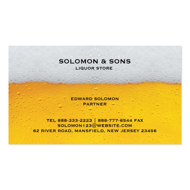 Liquor Beer Store Business Card