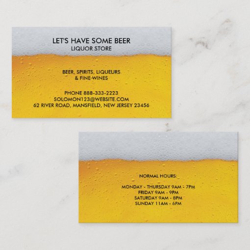 Liquor Beer Store Business Card | Zazzle