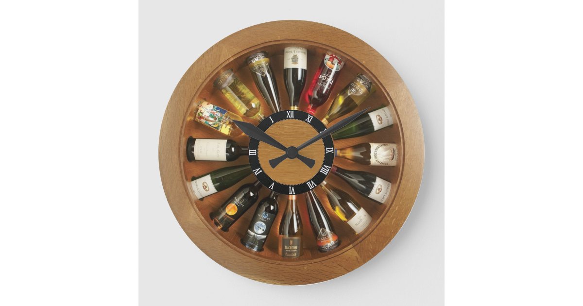 liquor wheel clock clock | Zazzle
