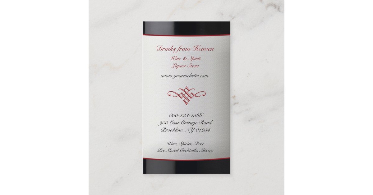 Liquor Wine Store Business Card | Zazzle