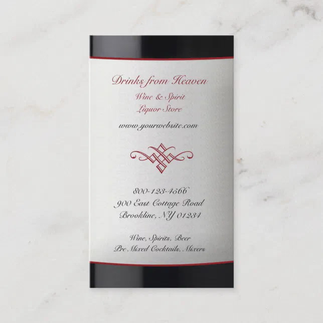Liquor Wine Store Business Card | Zazzle
