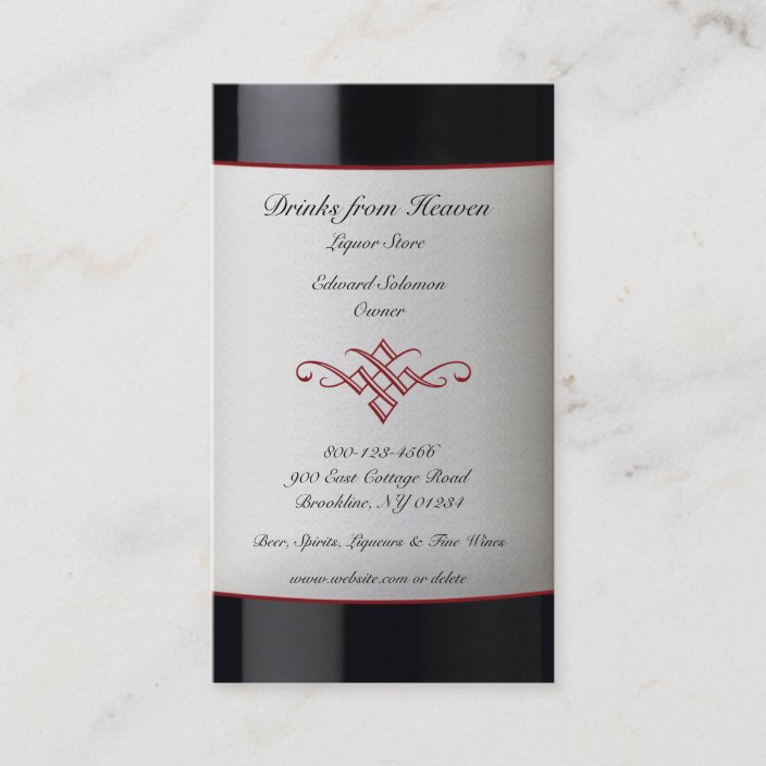 Liquor Wine Store Business Card | Zazzle.com