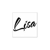 Lisa name in cursive script font lettering rubber stamp | Zazzle