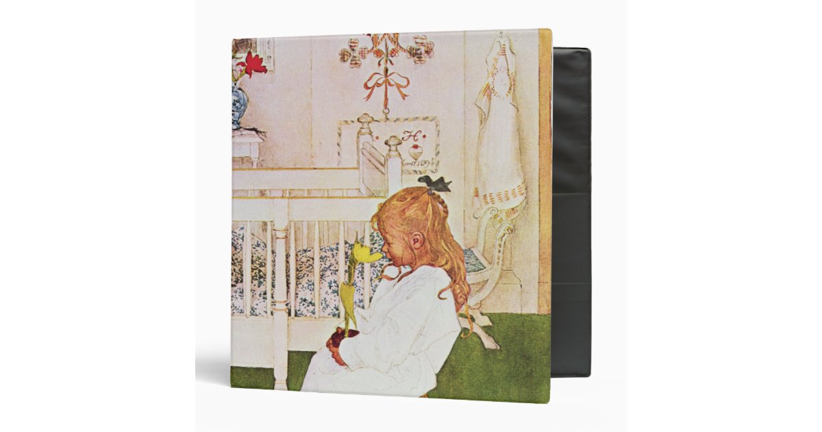 Lisbeth with a yellow tulip 3 ring binder | Zazzle