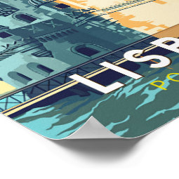 Lisbon Portugal Belem Tower Travel Art Vintage Poster | Zazzle