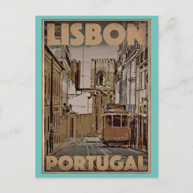 Lisbon Portugal Vintage Travel Postcard | Zazzle