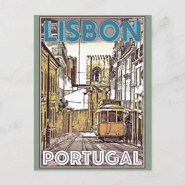 Lisbon Portugal Vintage Travel postcard | Zazzle
