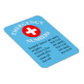 List of Emergency Phone Numbers on Blue Magnet | Zazzle