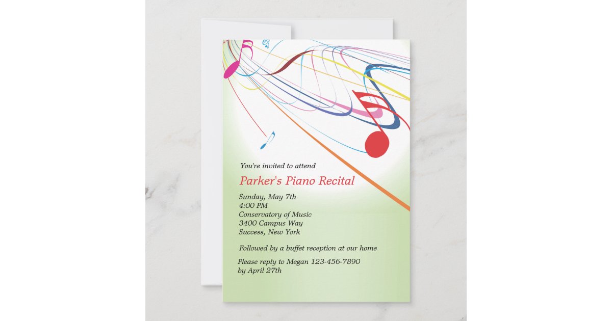 Listen to the Music Recital Invitation | Zazzle