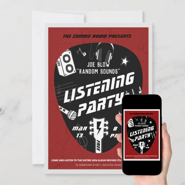 Listening Party Concert Flyer Invitation | Zazzle